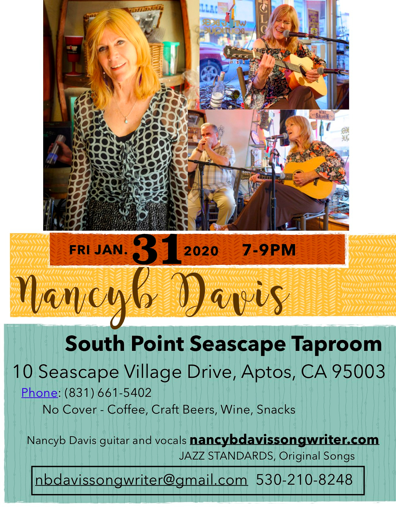 Where to hear Nancyb Davis – Nancy Blue Singer/Songwriter/Guitarist
